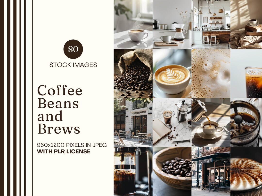 Coffee Shop Stock Photo Bundle MRR PLR Cafe Image Coffee Beans Faceless ...