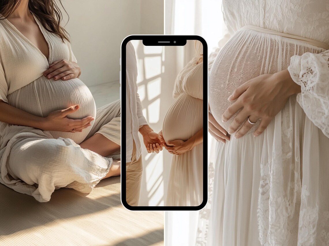 Pregnant Woman Stock Photo Bundle Expecting Mother Images Neutral ...