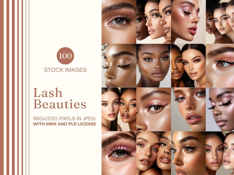 Lash Technician Stock Photo Bundle MRR PLR Eyelash Tech Images Eye ...