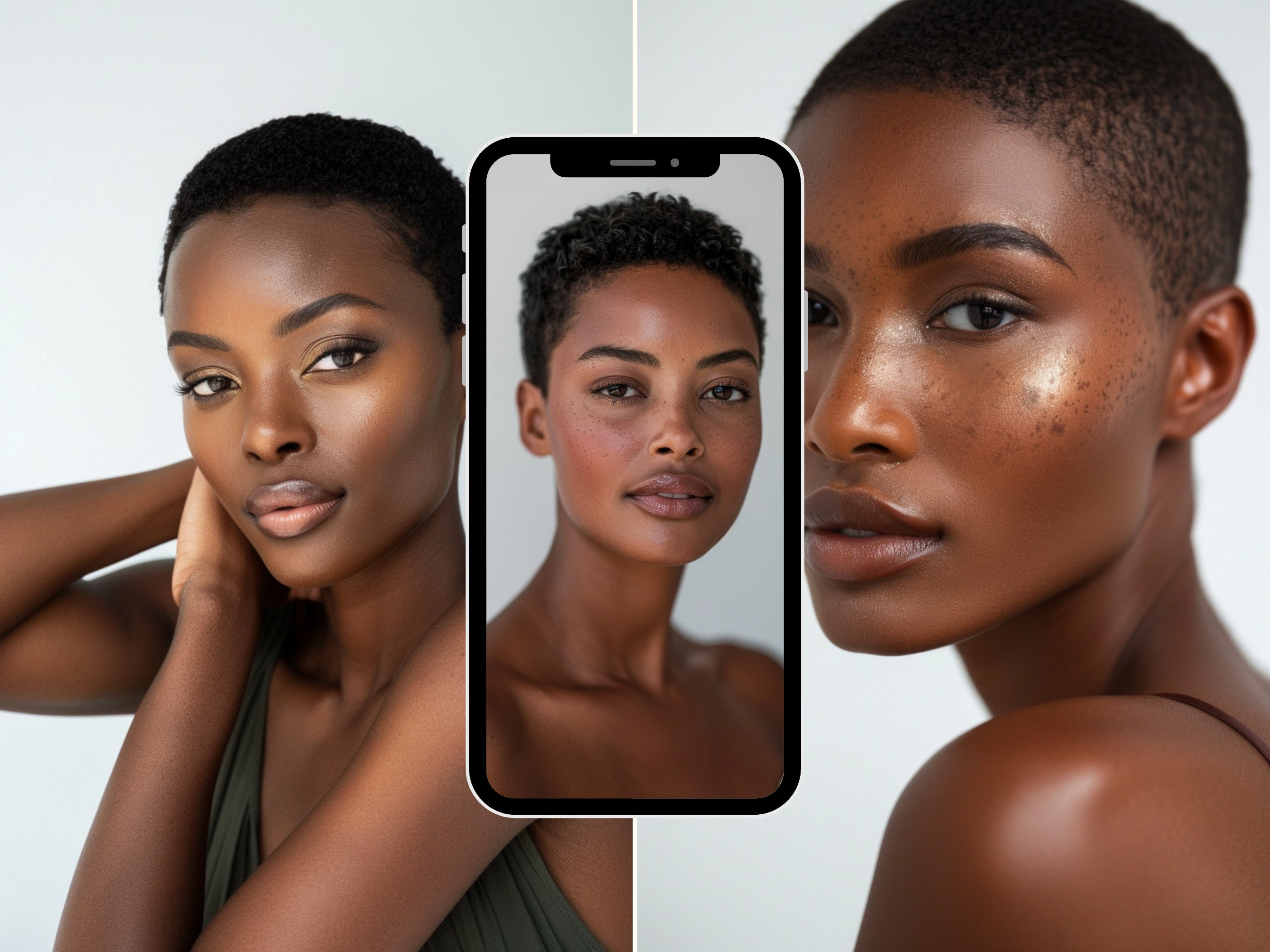 Melanin Beauty Stock Photo Esthetician Post Skincare Image MRR PLR ...
