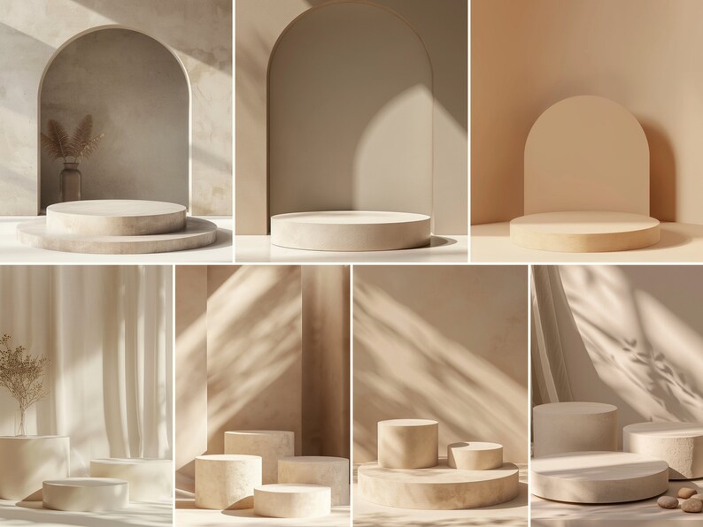 Beige Product Showcase Minimalistic Product Podium Neutral Product ...