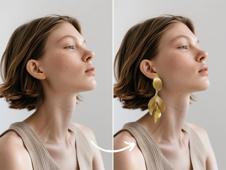Earring Models Mock-up Stock Photo Female Model Image Jewelry Mock up ...