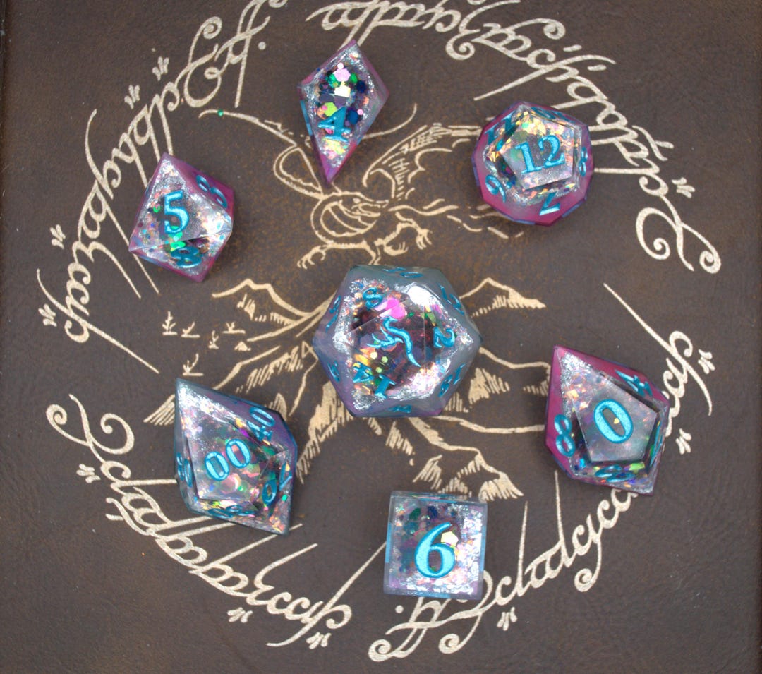 Mardi Gras Geode Dice 7pc Dnd Dice Set - Etsy