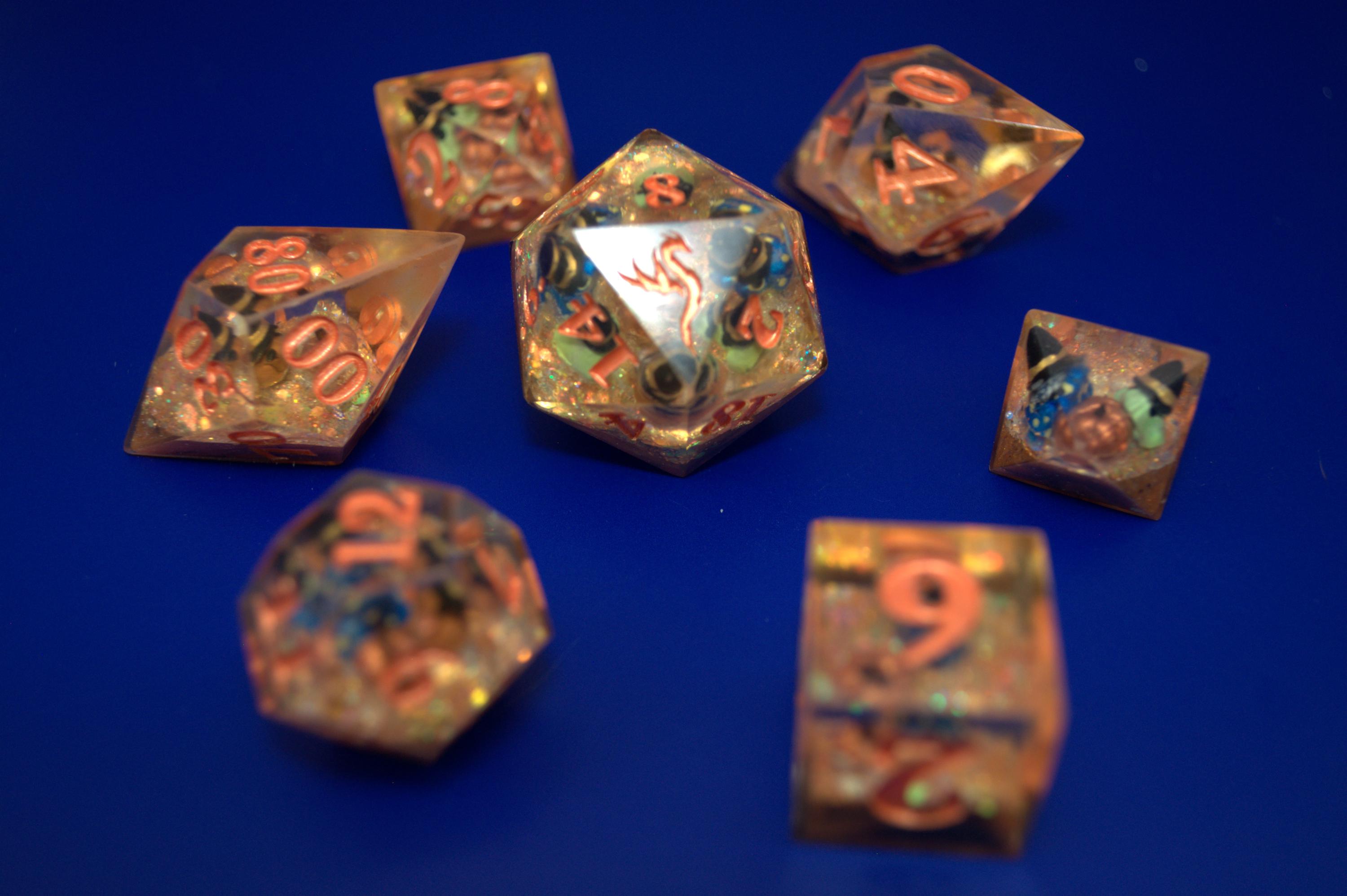 Halloween Frogs and Pumpkin Caldron Dice 7pc Dnd Dice Set - Etsy