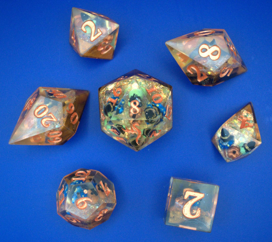 Halloween Frogs and Pumpkin Caldron Dice 7pc Dnd Dice Set - Etsy