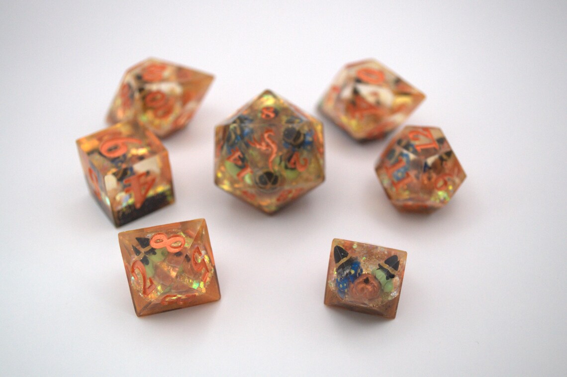 Double, Double, Toads & Trouble – 7pc Artisan Dnd Dice Set - Etsy