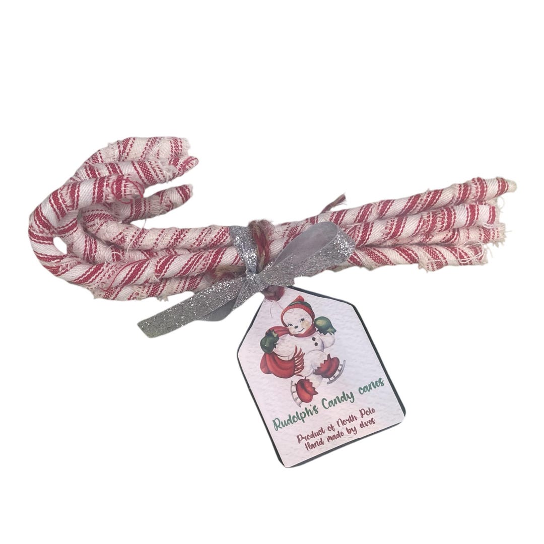 Prim Farmhouse Candy Canes Set of Six With Decorative Tag - Etsy