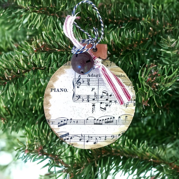 Wooden Music Sheet Christmas Ornaments - Etsy