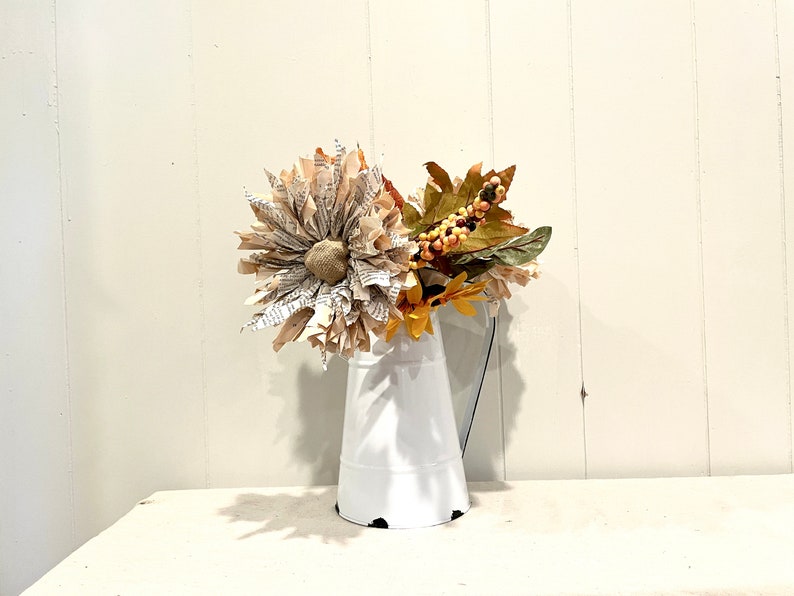 Large Paper Sunflowers Made From Book Pages Set of Two - Etsy