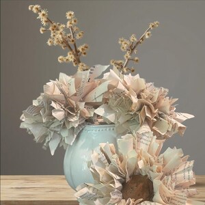 Large Paper Sunflowers Made From Book Pages Set of Two - Etsy