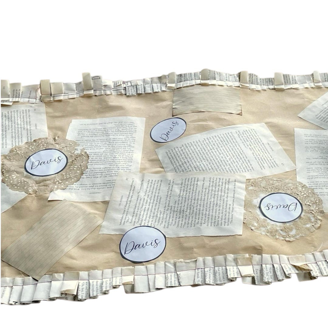 Personalized Book Page Table Runner: Rustic Vintage Wedding Decor - Etsy