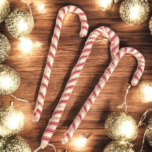 Prim Farmhouse Candy Canes Set of Six With Decorative Tag - Etsy