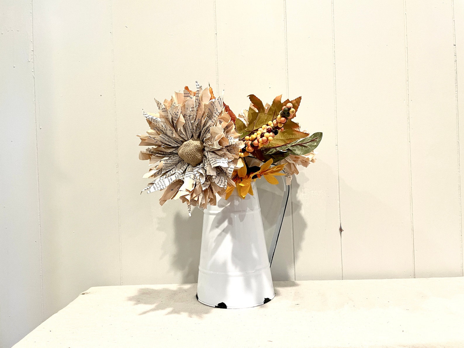 Large Paper Sunflowers Made From Book Pages Set of Two - Etsy