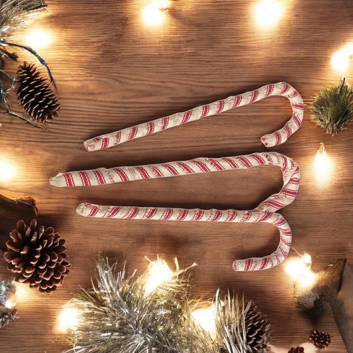 Prim Farmhouse Candy Canes Set of Six With Decorative Tag - Etsy