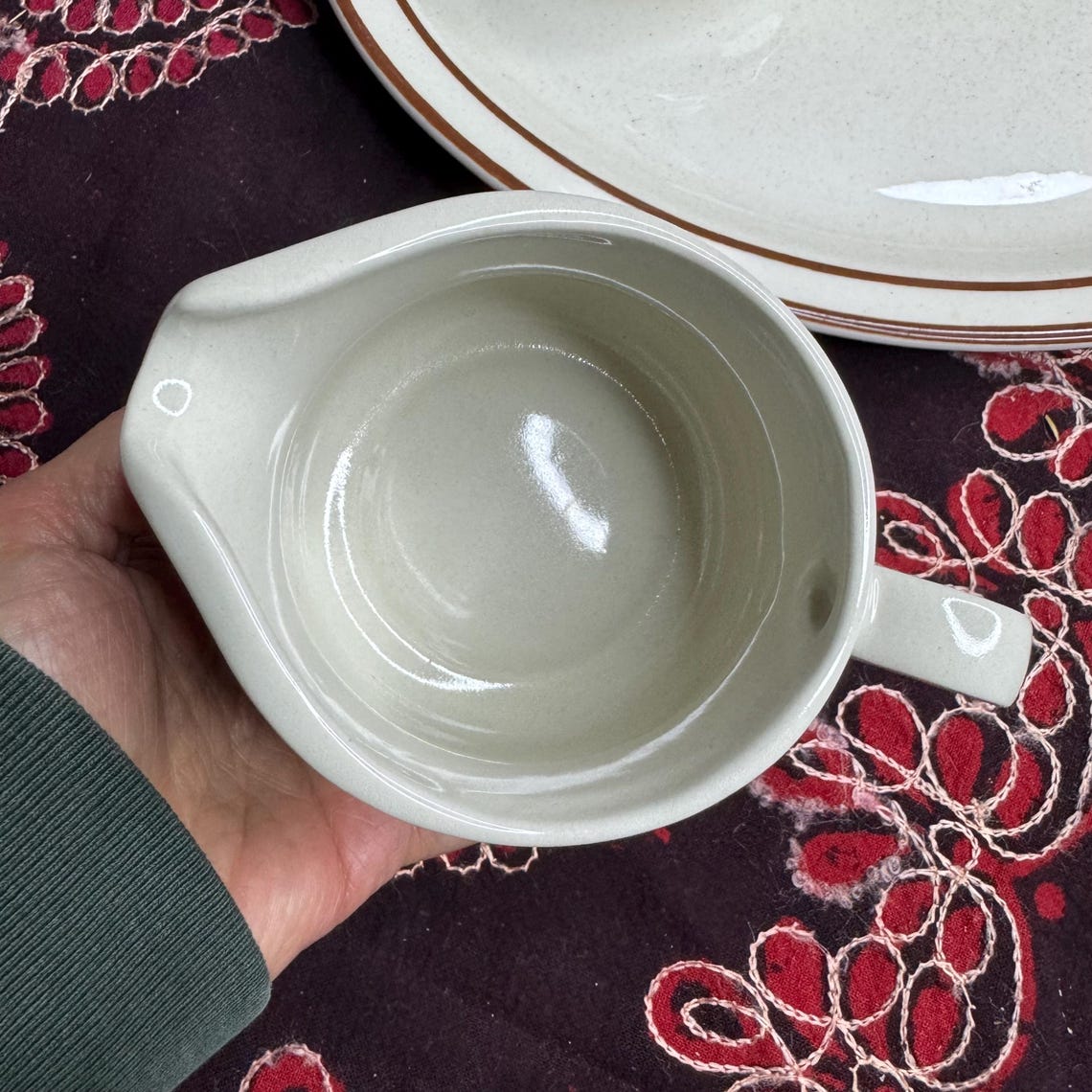 Vintage MCM Large Stoneware Cream and Sugar Set With Tray Hearthside ...