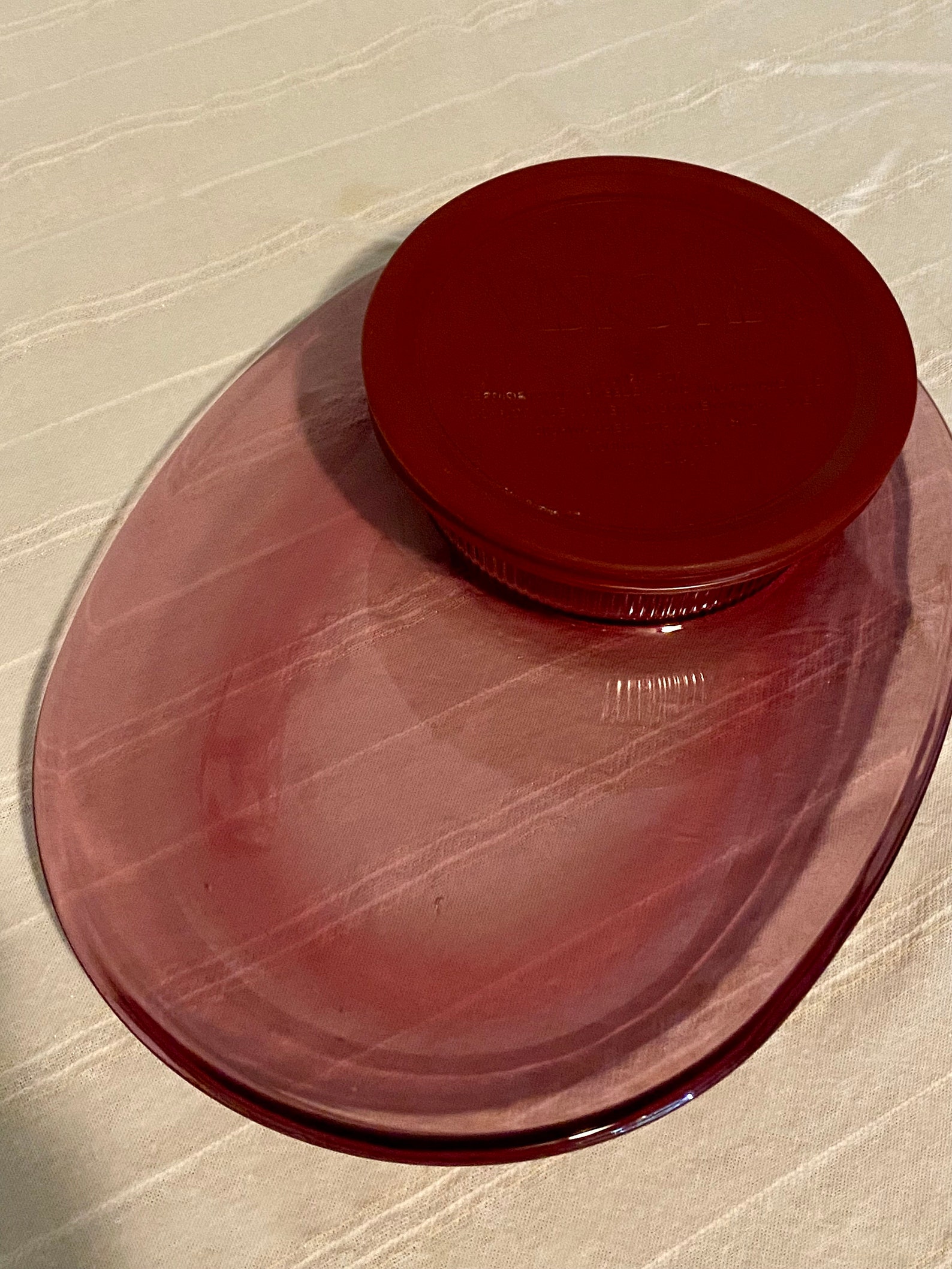 Corning Ware Visions Cranberry Glass Chip and Dip Bowl Set Complete - Etsy