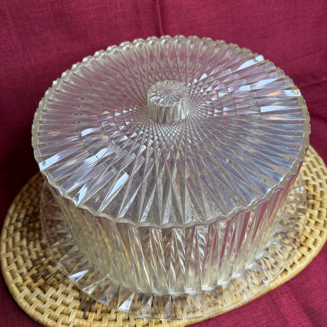 Vintage Mid Century Lucite Acrylic Cake Plate and Dome Cover Cake ...