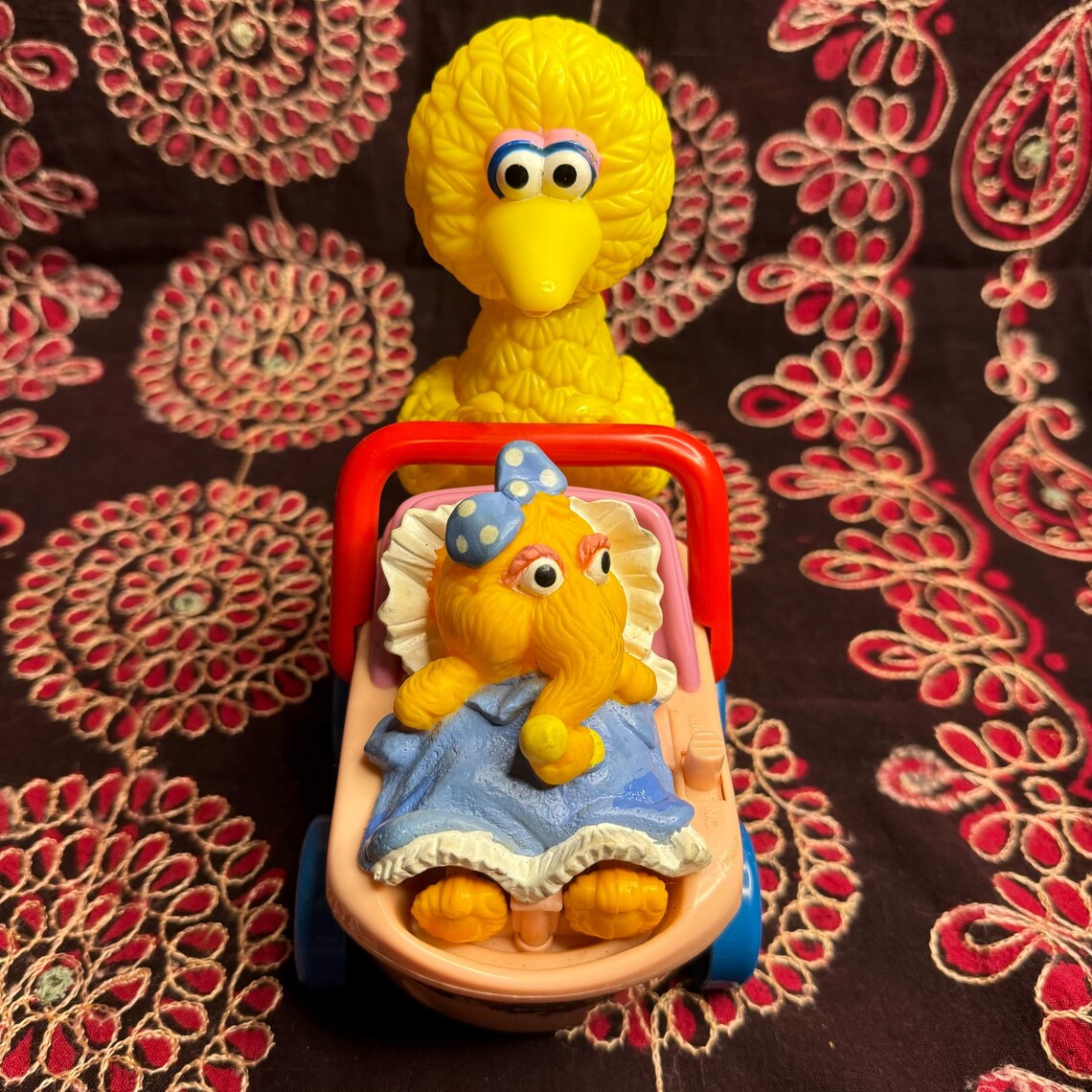 Vintage ILLCO Sesame Street Big Bird W/ Baby Alice Snuffleupagus in ...