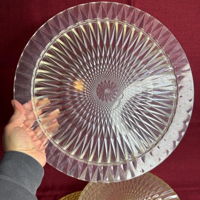 Vintage Mid Century Lucite Acrylic Cake Plate and Dome Cover Cake ...
