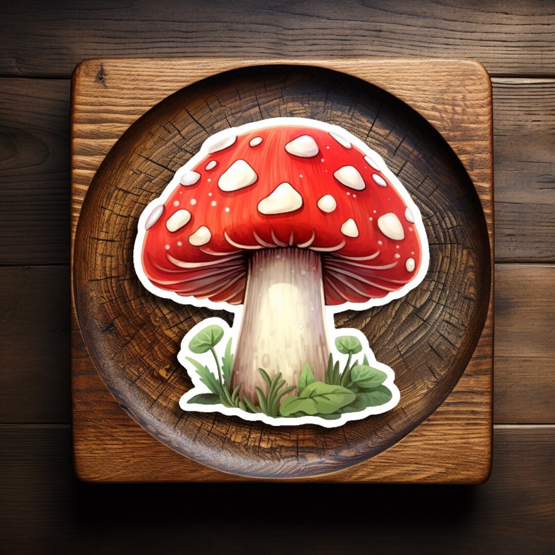 Mushroom Sticker Cute Mushroom Sticker Mycophile Mushroom - Etsy