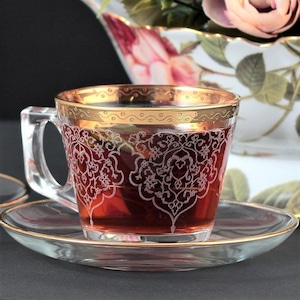 12 Pieces Large Tea Set With Handle - Shahi Gold - Etsy