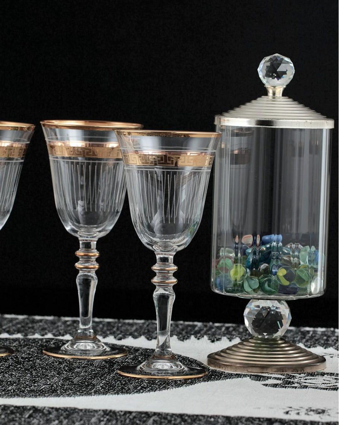 6 Pieces Stemware Set - Versa Gold - Etsy