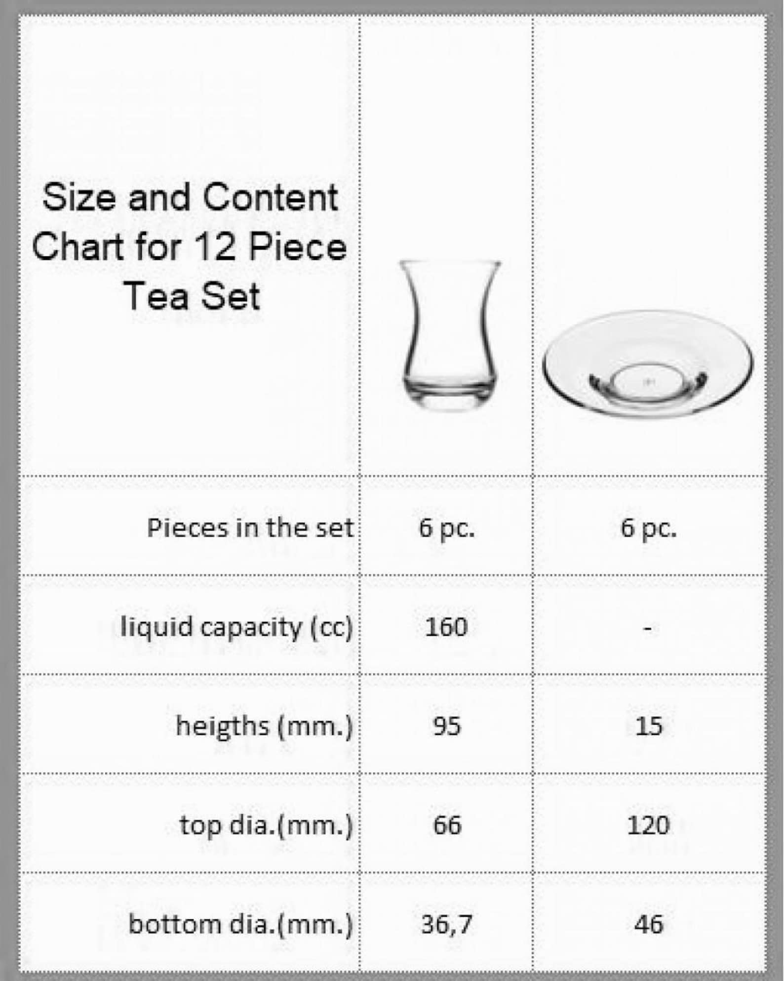 12 Pieces Turkish Tea Set (6 Cups + 6 Saucers) Tea Set - Versa Gold or ...