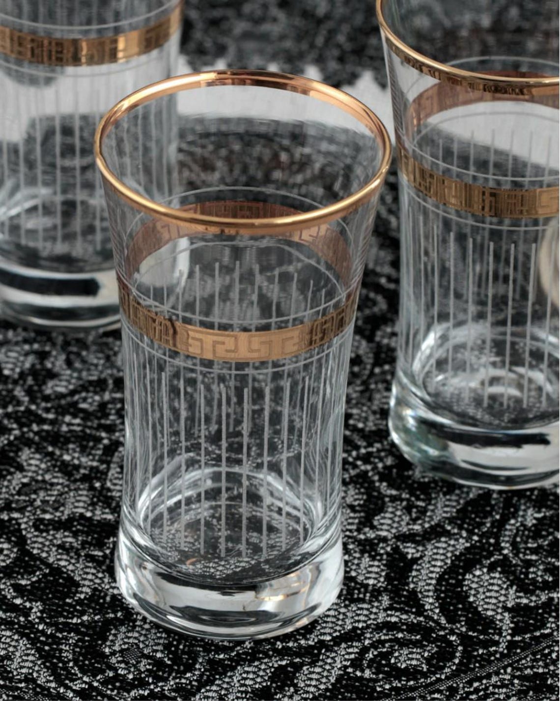 6 Pieces Water Glass Set - Versa Gold - Etsy