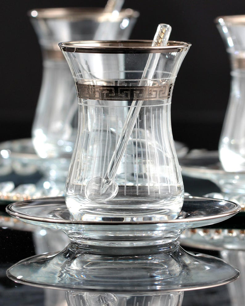 12 Pieces Turkish Tea Set (6 Cups + 6 Saucers) Tea Set - Versa Gold or ...