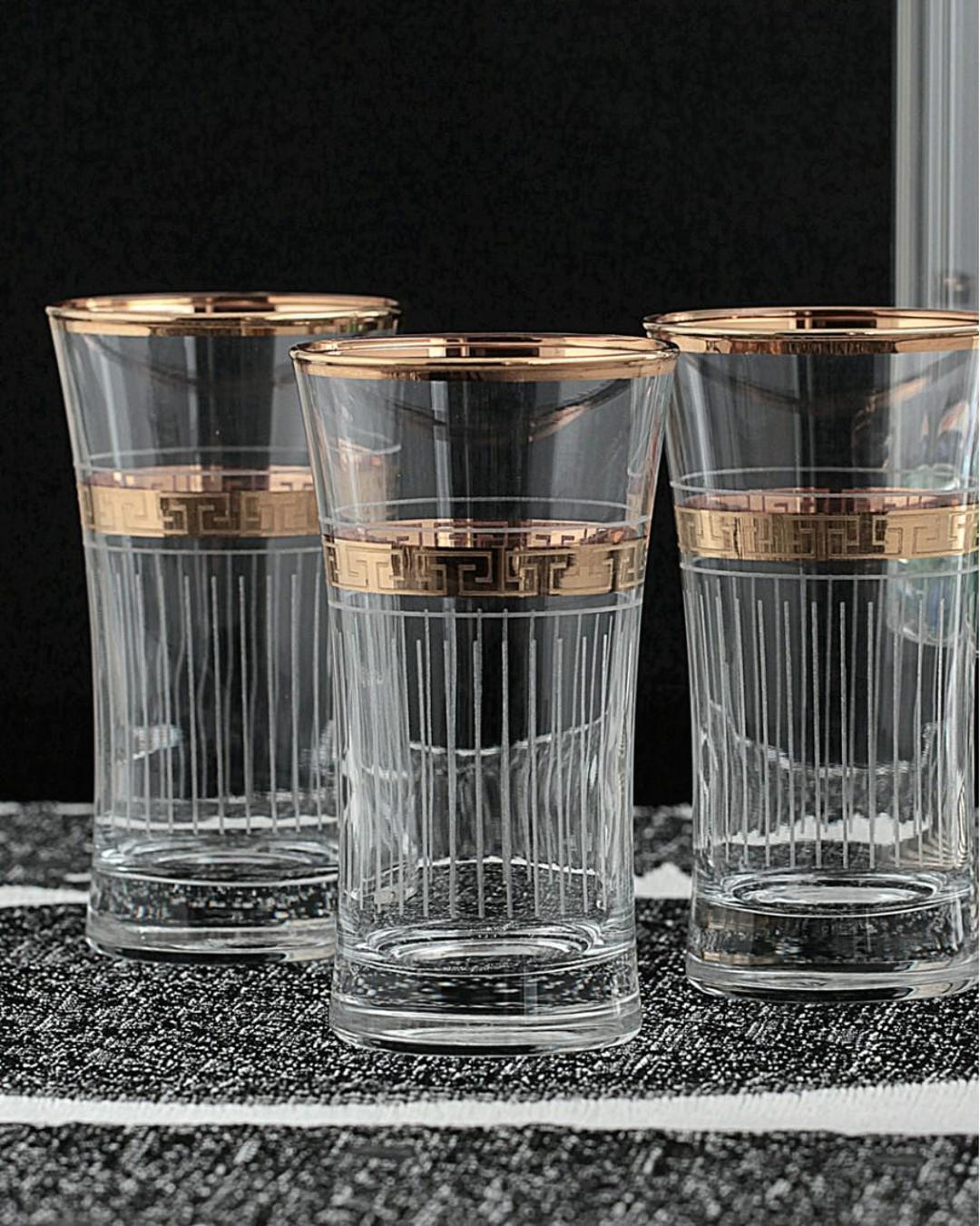 6 Pieces Water Glass Set - Versa Gold - Etsy