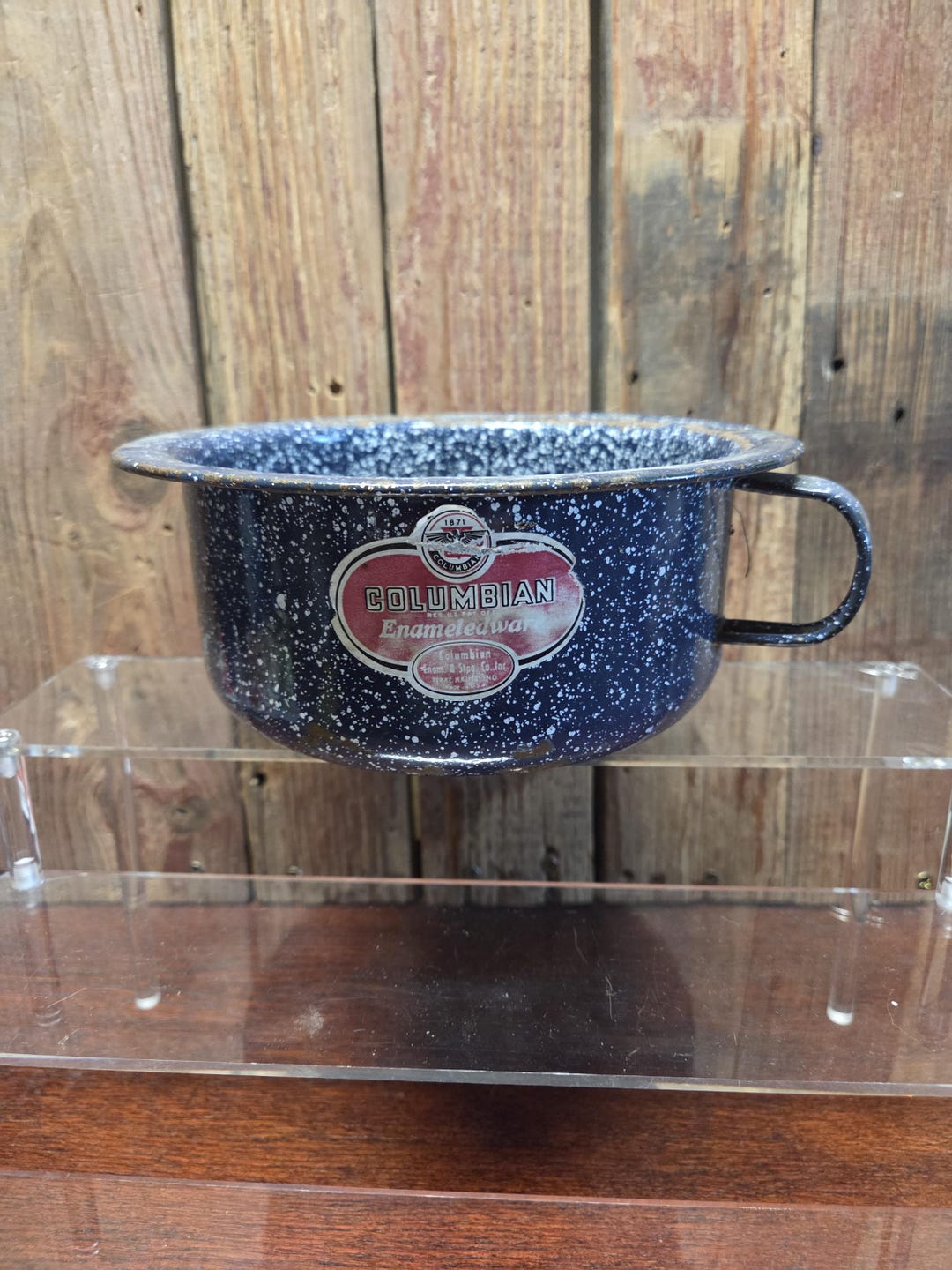 Old Enamelware Chamber Pot, Columbian, Rustic - Etsy