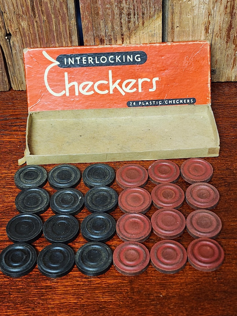 Vintage Built Rite Interlocking Checkers Set - Etsy