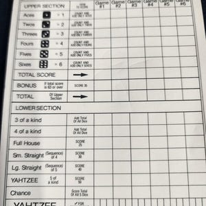 1984 Yahtzee Score Pads - Etsy
