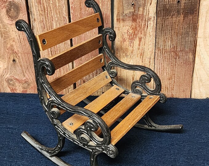 Small Cast Iron/wooden Doll Rocking Chair - Etsy