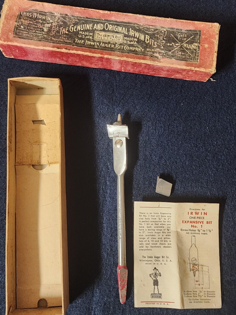 Original Irwin Bit No. 1 With Box and Instructions - Etsy