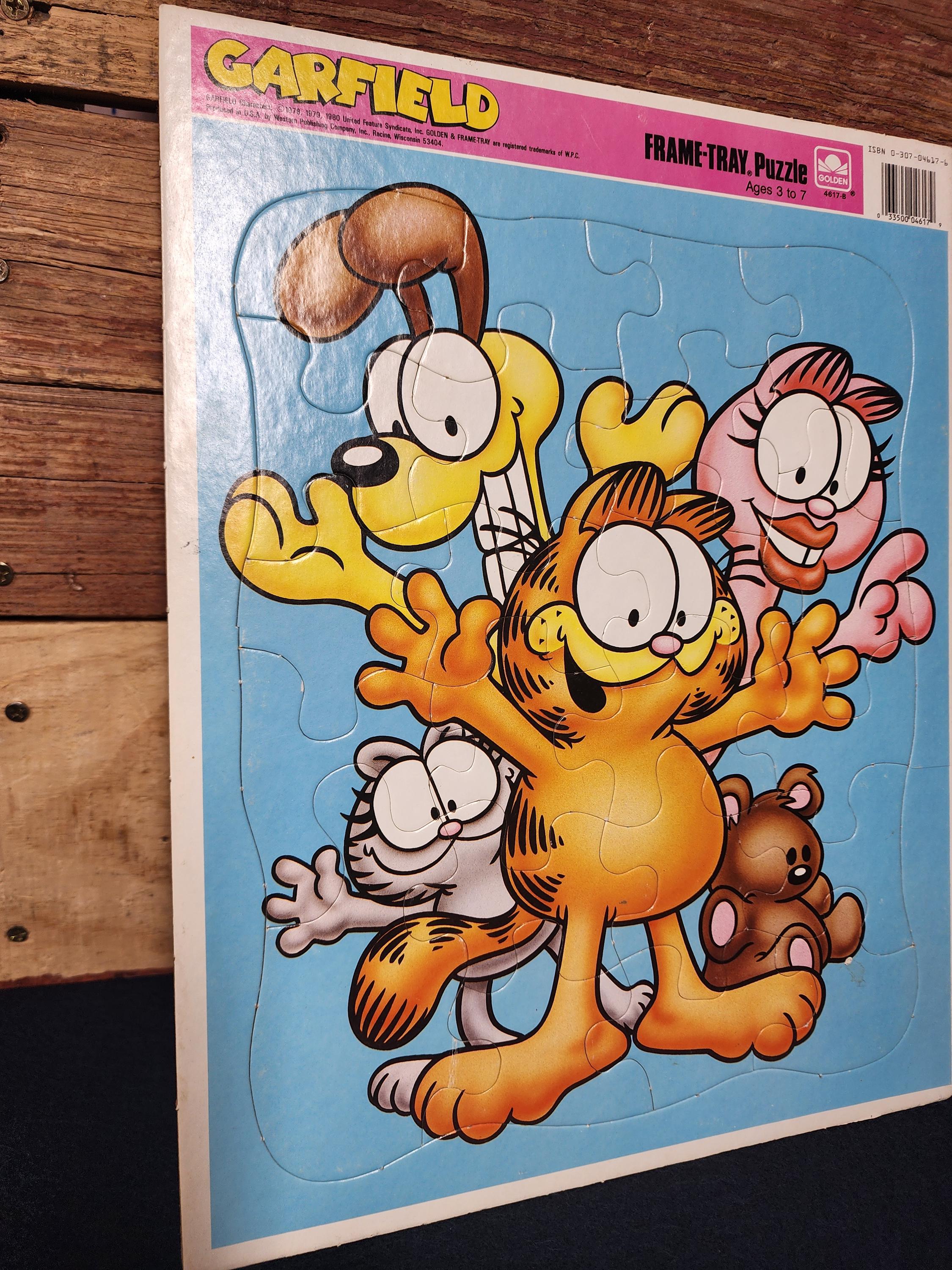 Golden Frame-tray Puzzles. Mickey Mouse and Garfield. - Etsy