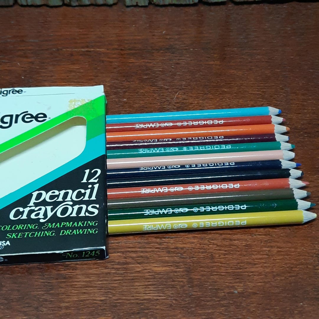 Pedigree Pencil Crayons, Full Set of 12, Non-toxic - Etsy