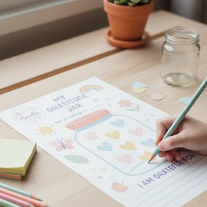 Gratitude Jar Printable | Kids' Thankful Journal Activity (PDF) - Etsy