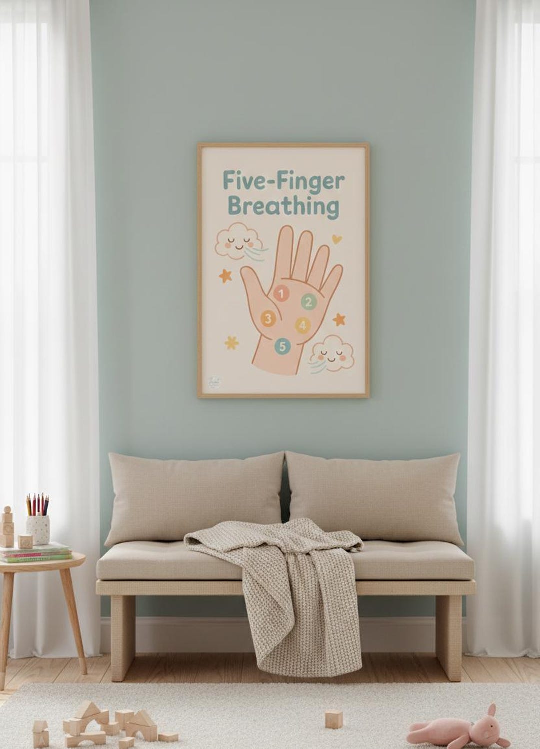 Five-finger Breathing Poster | Mindful Breathing Exercise for Kids ...