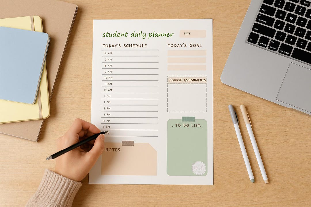 Student Daily Planner Printable | Minimalist Academic Organizer (PDF ...