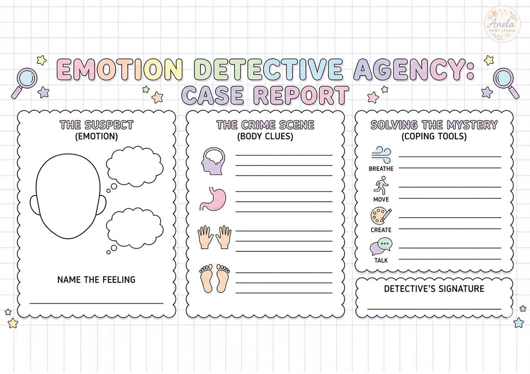 Emotion Detective Worksheets (4-bundle Sets) - Etsy
