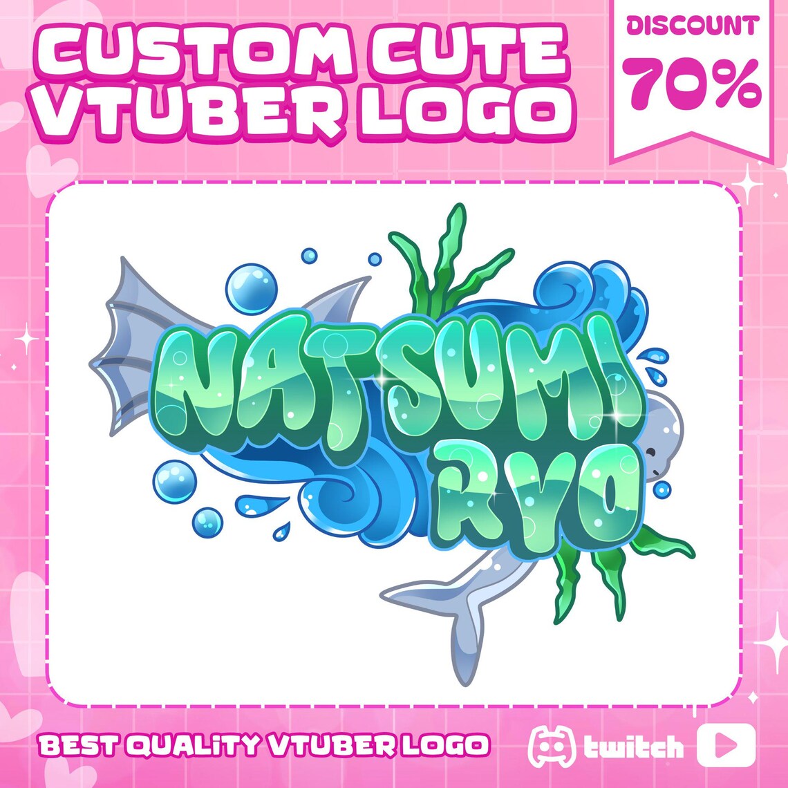 CUSTOM VTUBER LOGO Vtuber Logo, Vtuber, Custom Vtuber Logo Commission ...