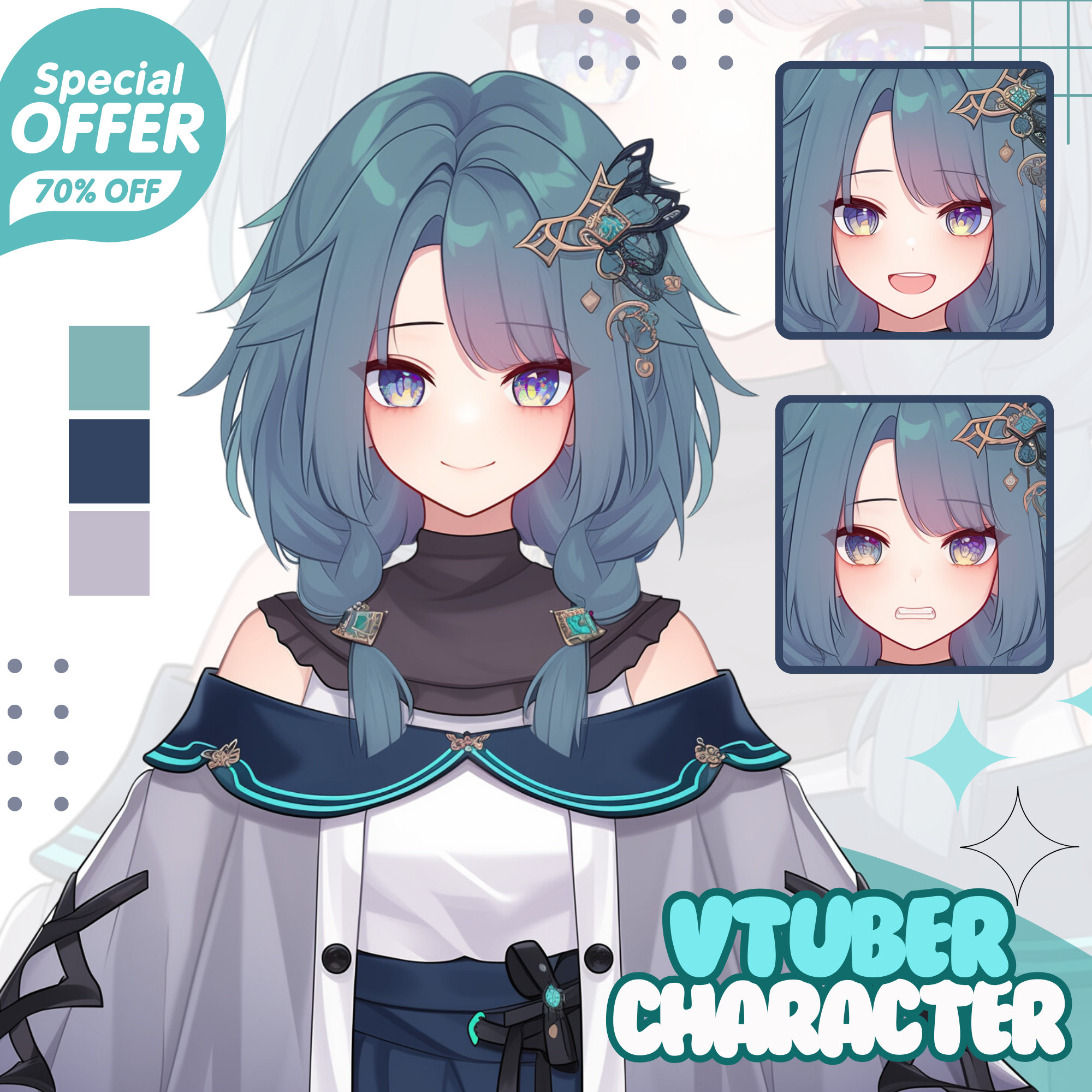 Design Custom Vtuber Model for Commercial Use,live 2D, Vtuber Design ...