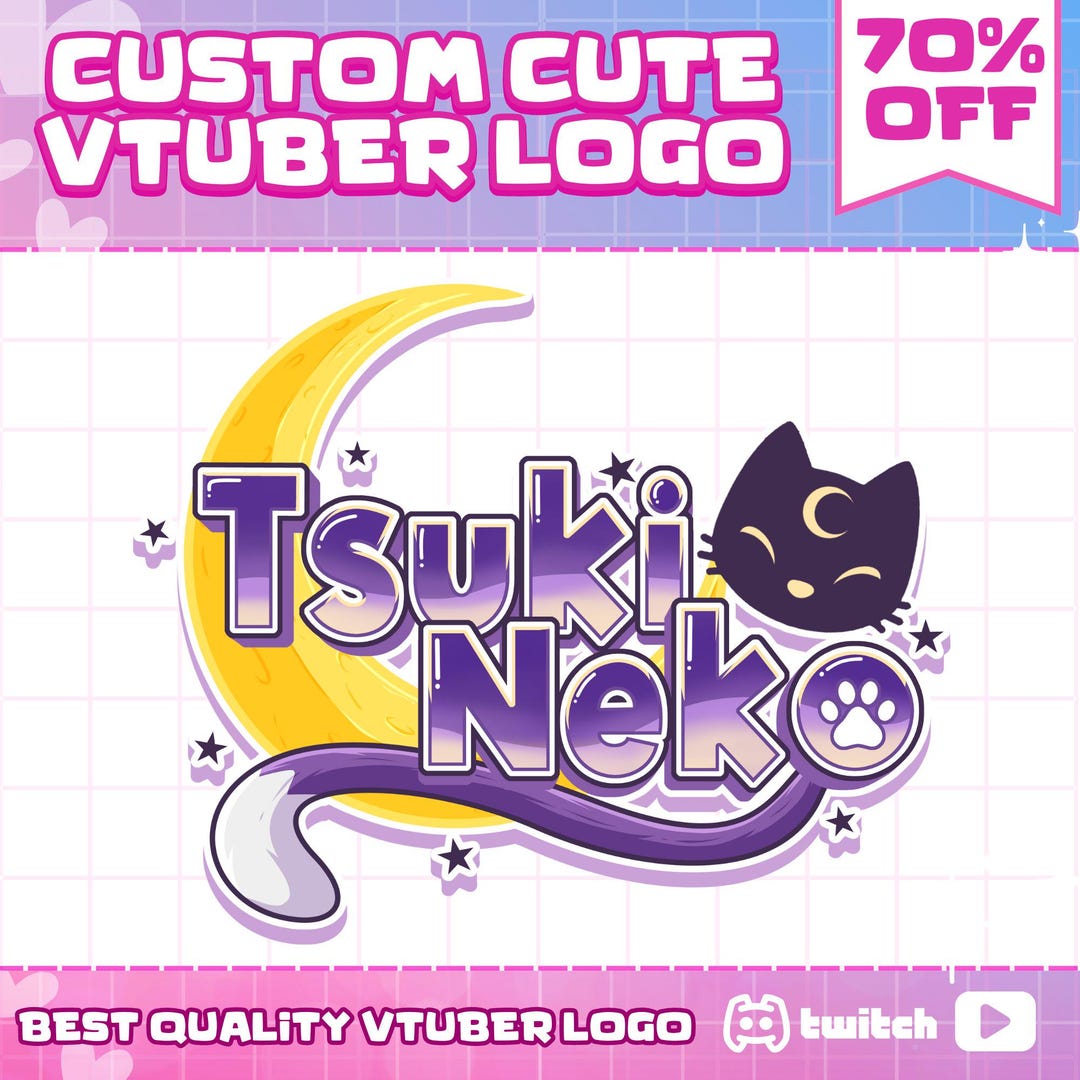 CUSTOM VTUBER LOGO | Vtuber Logo, Vtuber, Cute Logo, Kawaii Logo ...