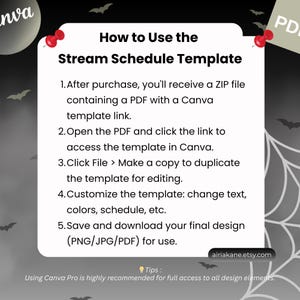 Ghost Stream Schedule Template: Spooky Canva Design (digital Download ...