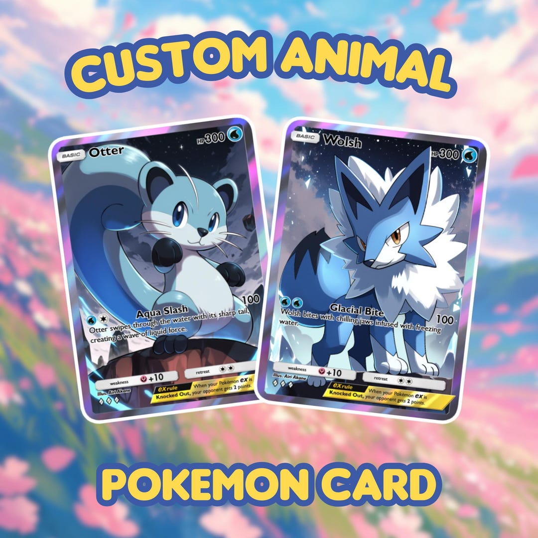 Custom Pokemon Pet Card | Custom Pokemon Card, Personalized Gift for ...