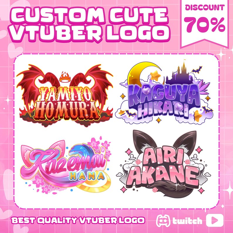 CUSTOM VTUBER LOGO Vtuber Logo, Vtuber, Custom Vtuber Logo Commission ...