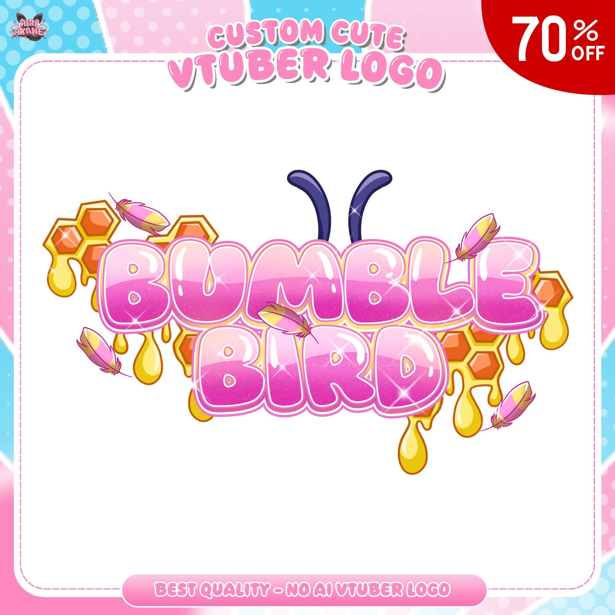 Custom Cute Vtuber Logo Text or Animated | Vtuber Kawaii | Logo for ...