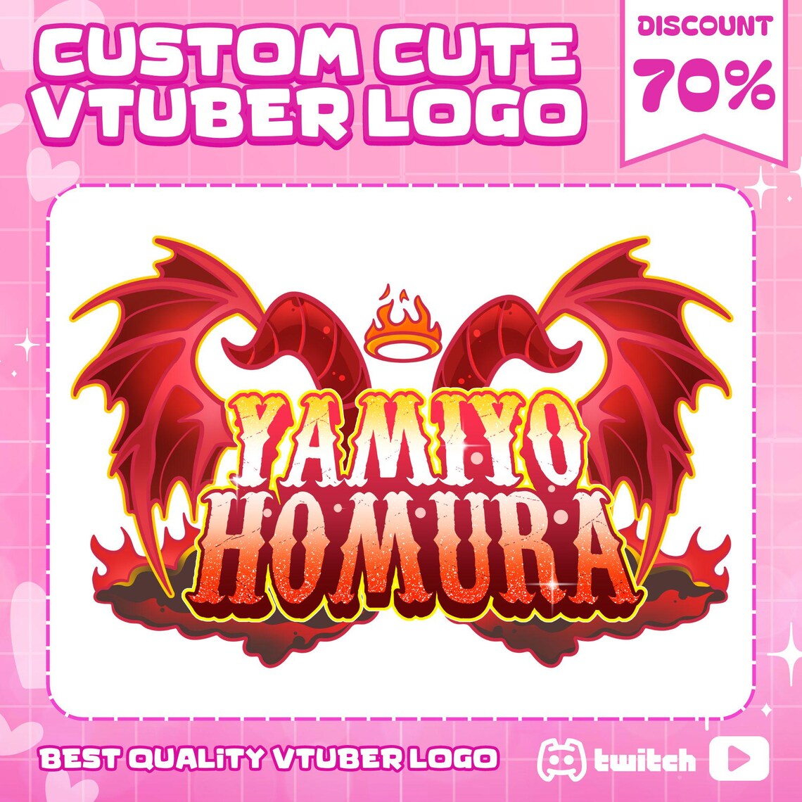 CUSTOM VTUBER LOGO Vtuber Logo, Vtuber, Custom Vtuber Logo Commission ...