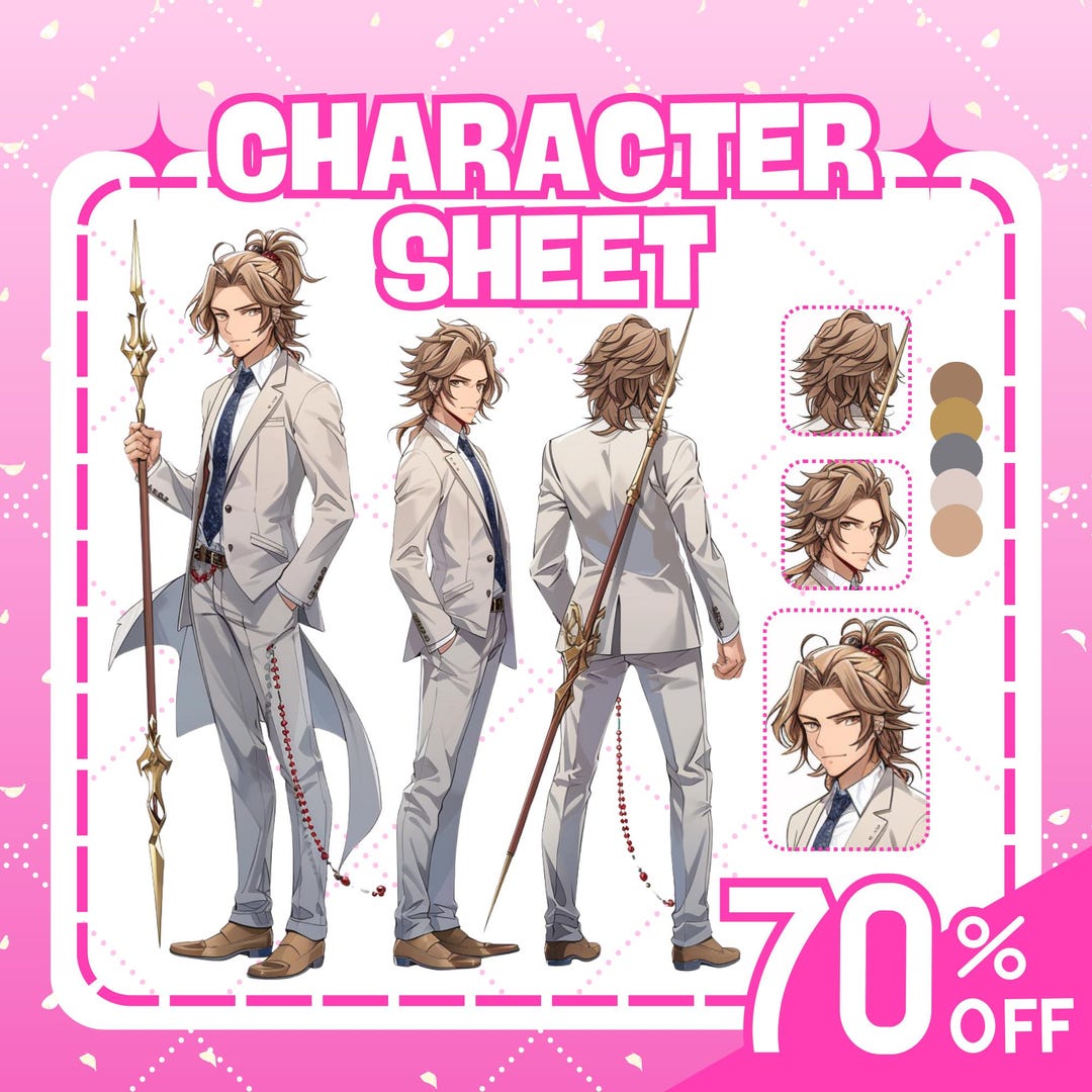 Custom Character Reference Sheet for Your Avatar | Vtuber Reference Sheet | Character Sheet ...